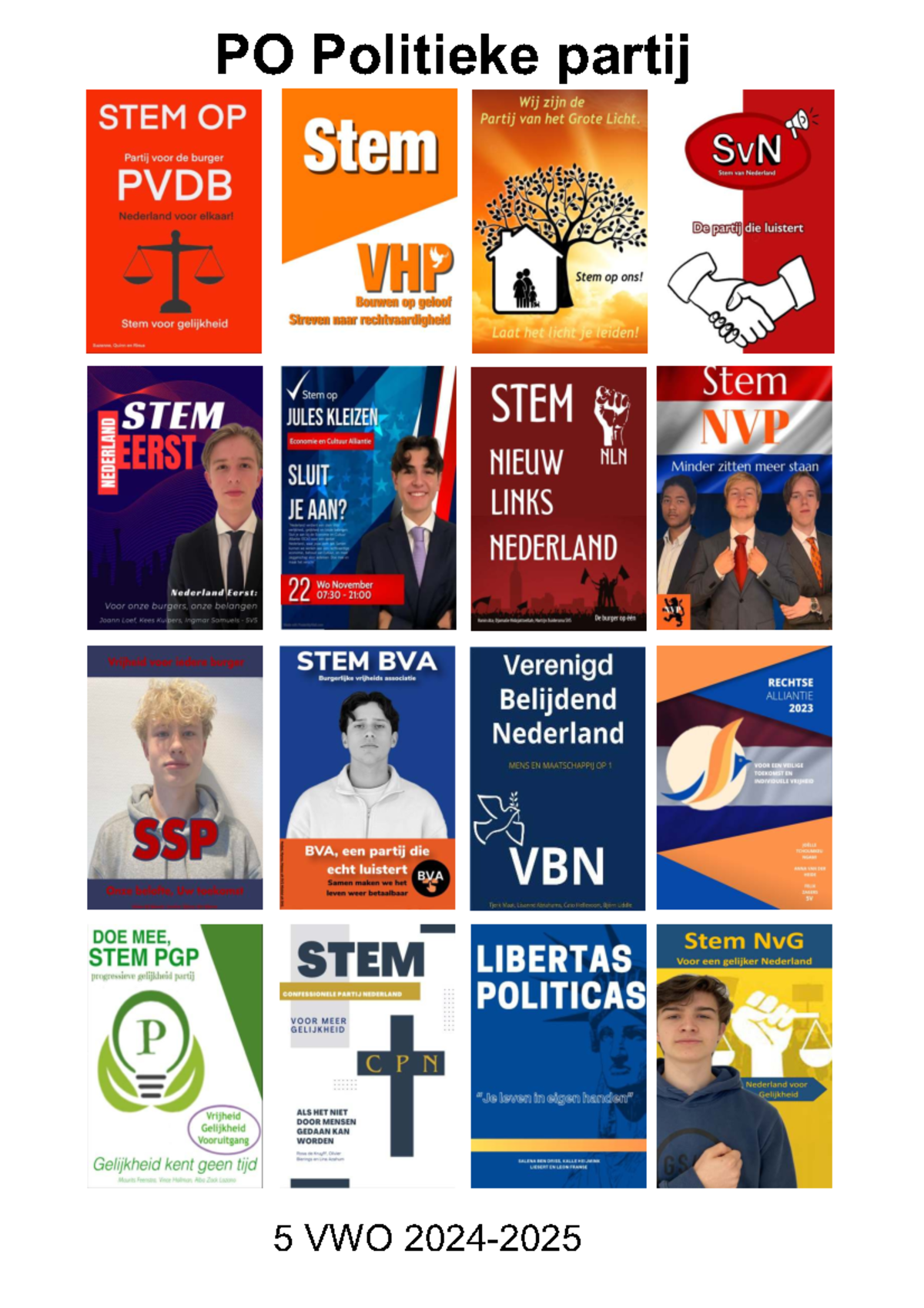 PO Politieke Partij Project 5 VWO: Campagne en Standpunten - Studeersnel
