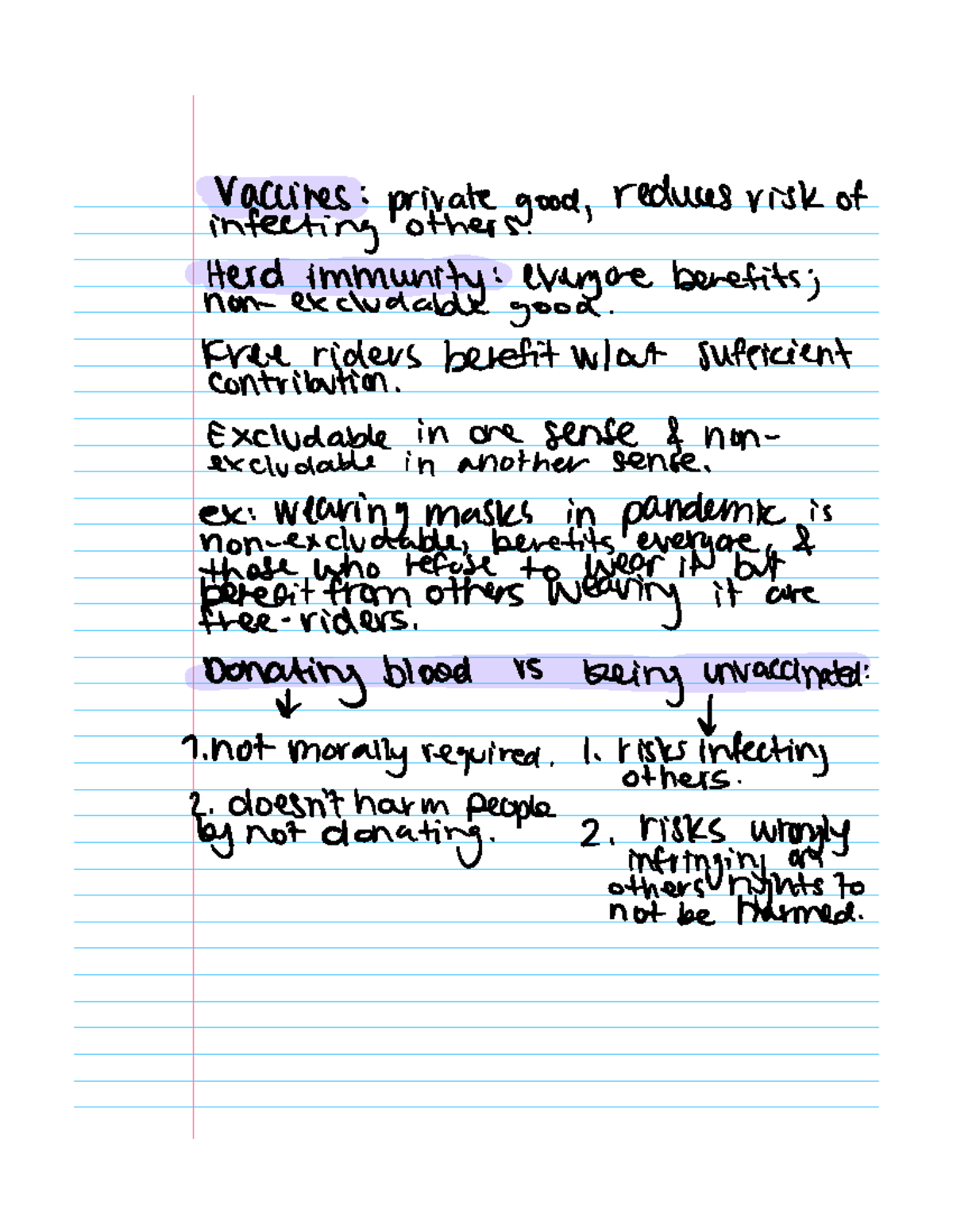 Lesson 10 - lecture notes - Vaccines private good reduces risk of ...