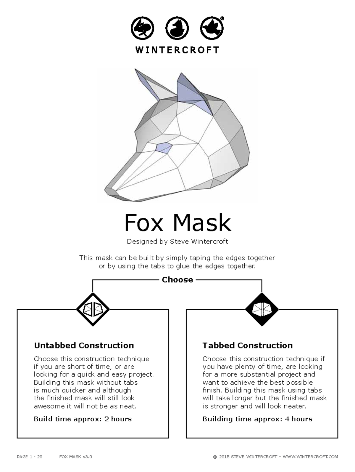 Máscara de lobo 🐺 - :)aiosdnhoiealñswef - Fox Mask Designed by Steve Wintercroft This mask can ...