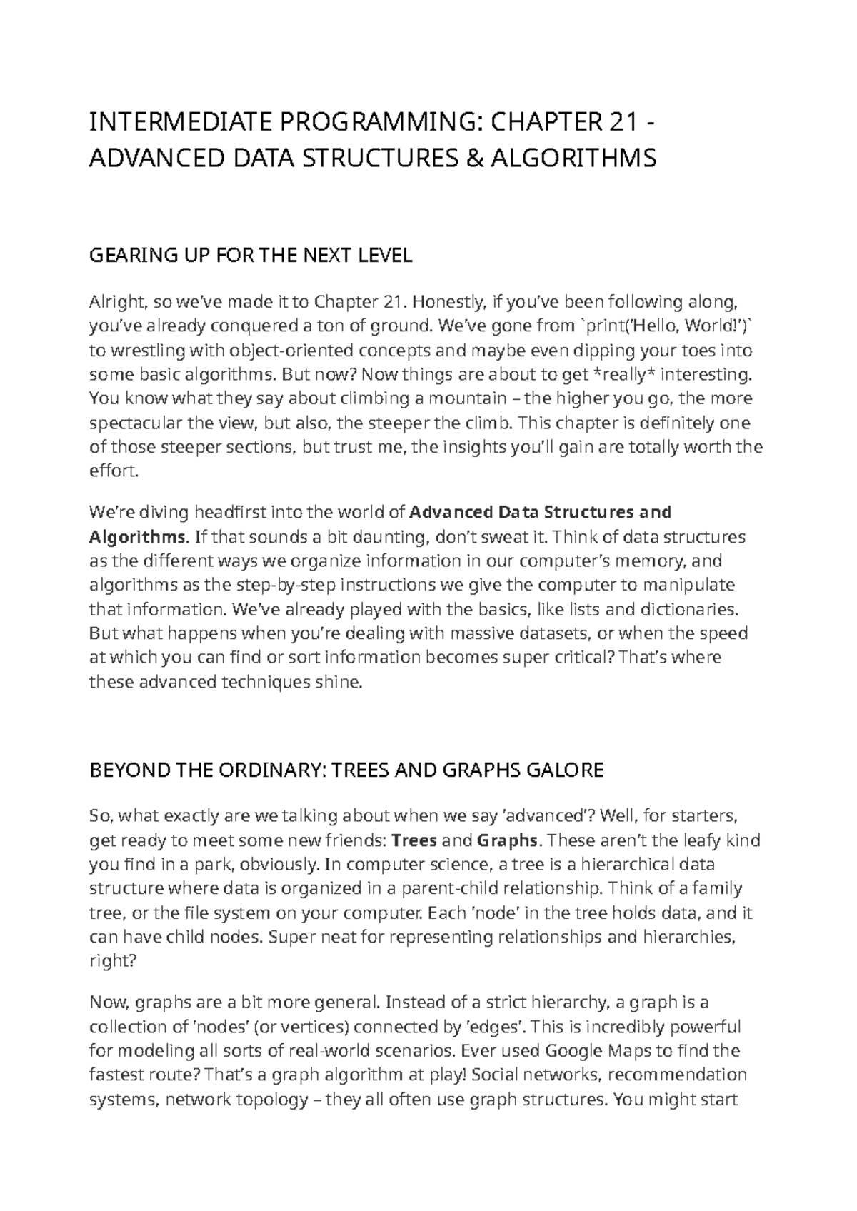 Intermediate Programming: Chapter 21 Review on Advanced Data Structures ...