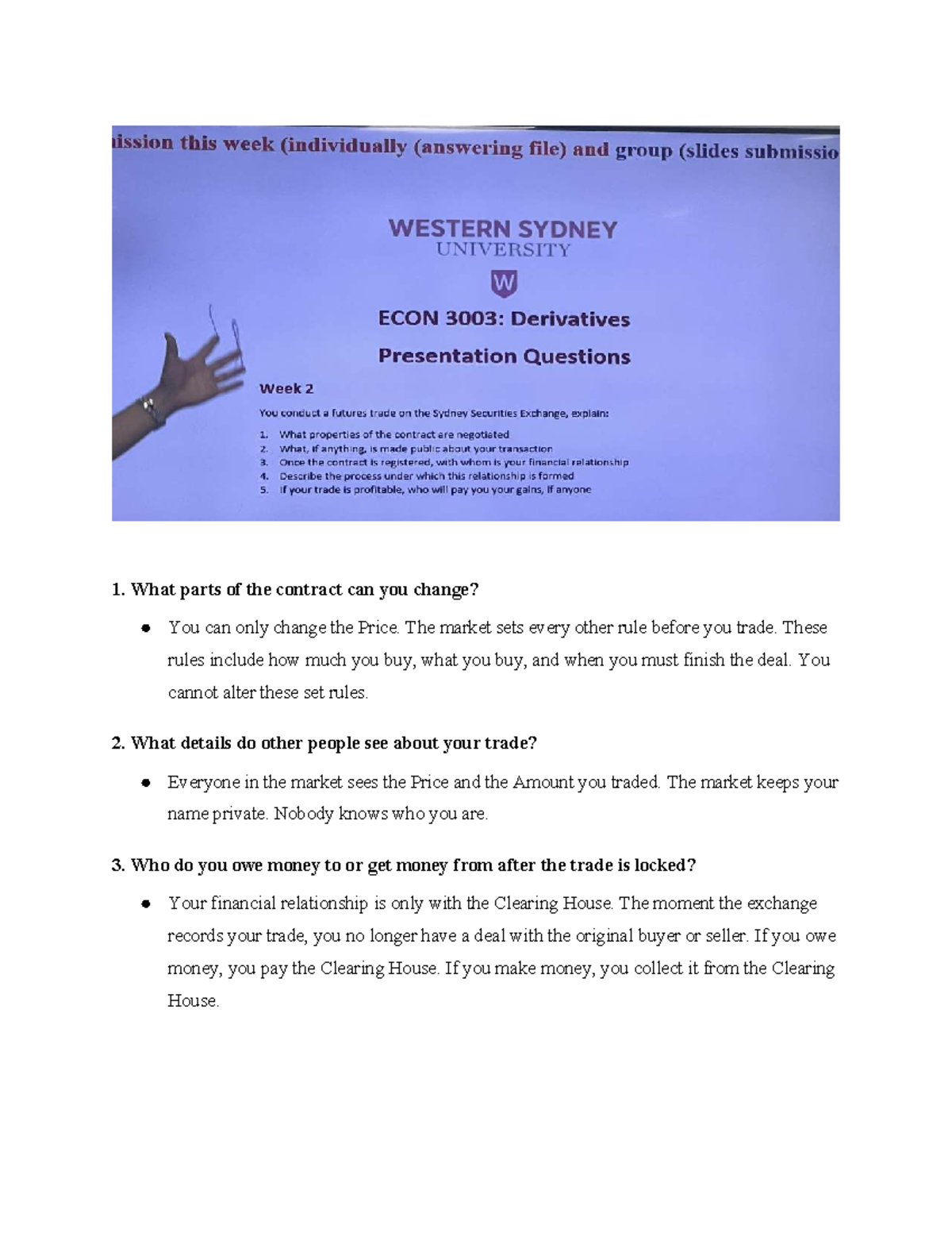 Contract Trading Rules and Financial Relationships (22248554) - Studocu