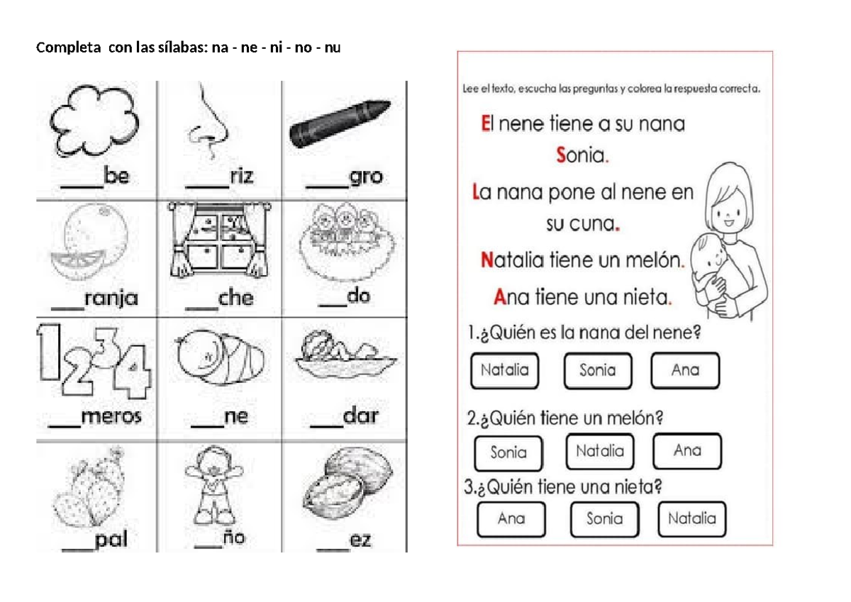 Fichas de Lectoescritura 2do Grado: Actividades de Aprendizaje - Studocu