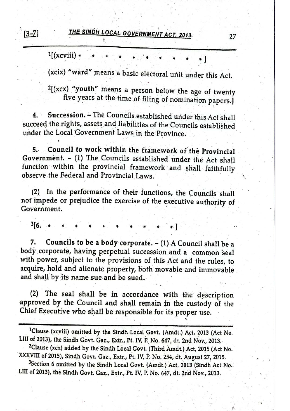 Sindh Local Government Act, 2013: Key Provisions and Amendments - Studocu