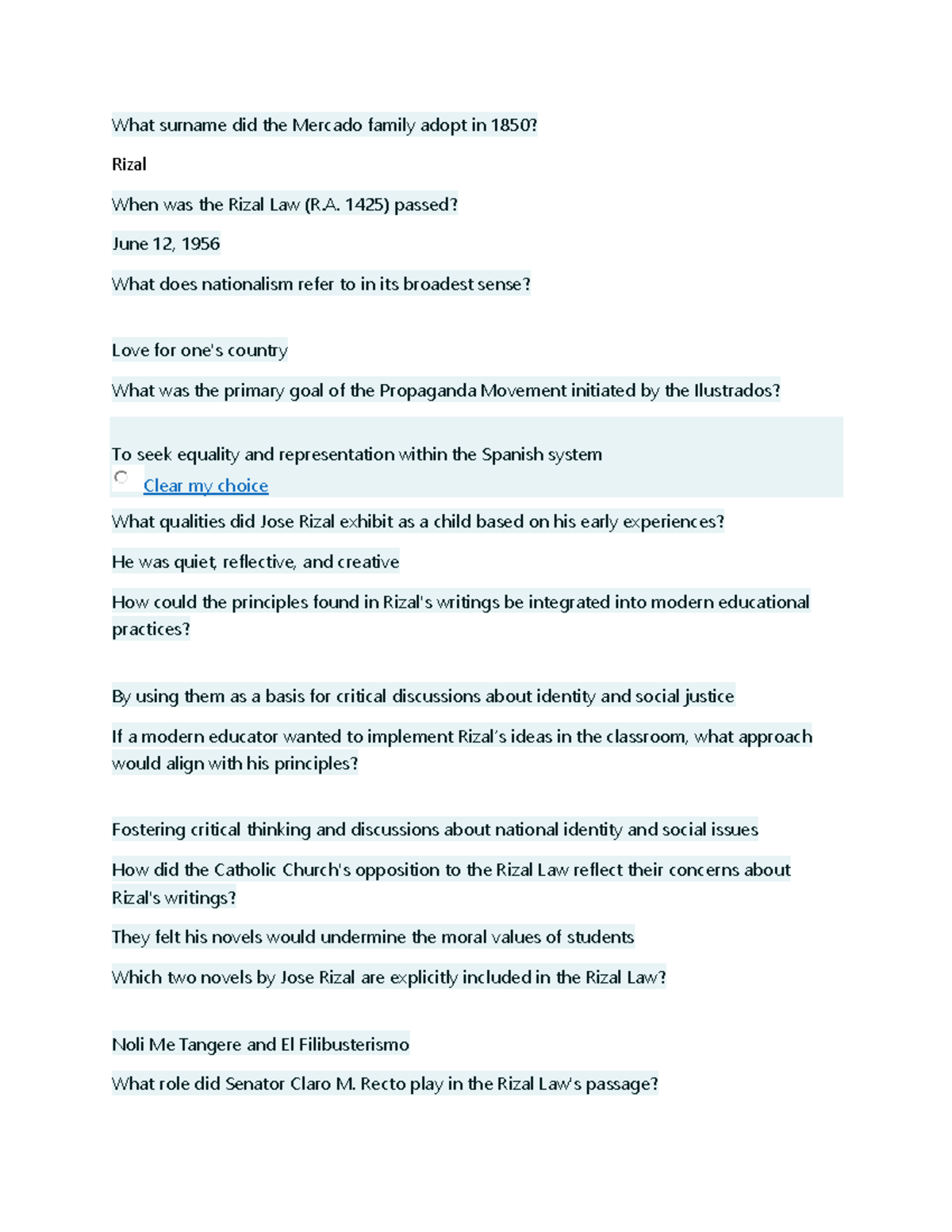 Life and Works of Rizal: Prelim Notes (RIZAL 101) - Studocu