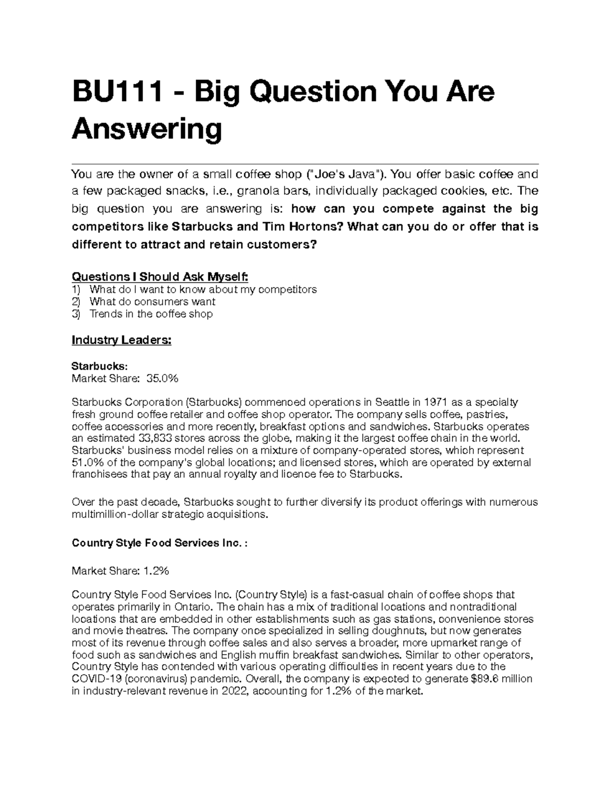 BU111 - Lab 1 - Lab work - BU111 - Big Question You Are Answering You ...
