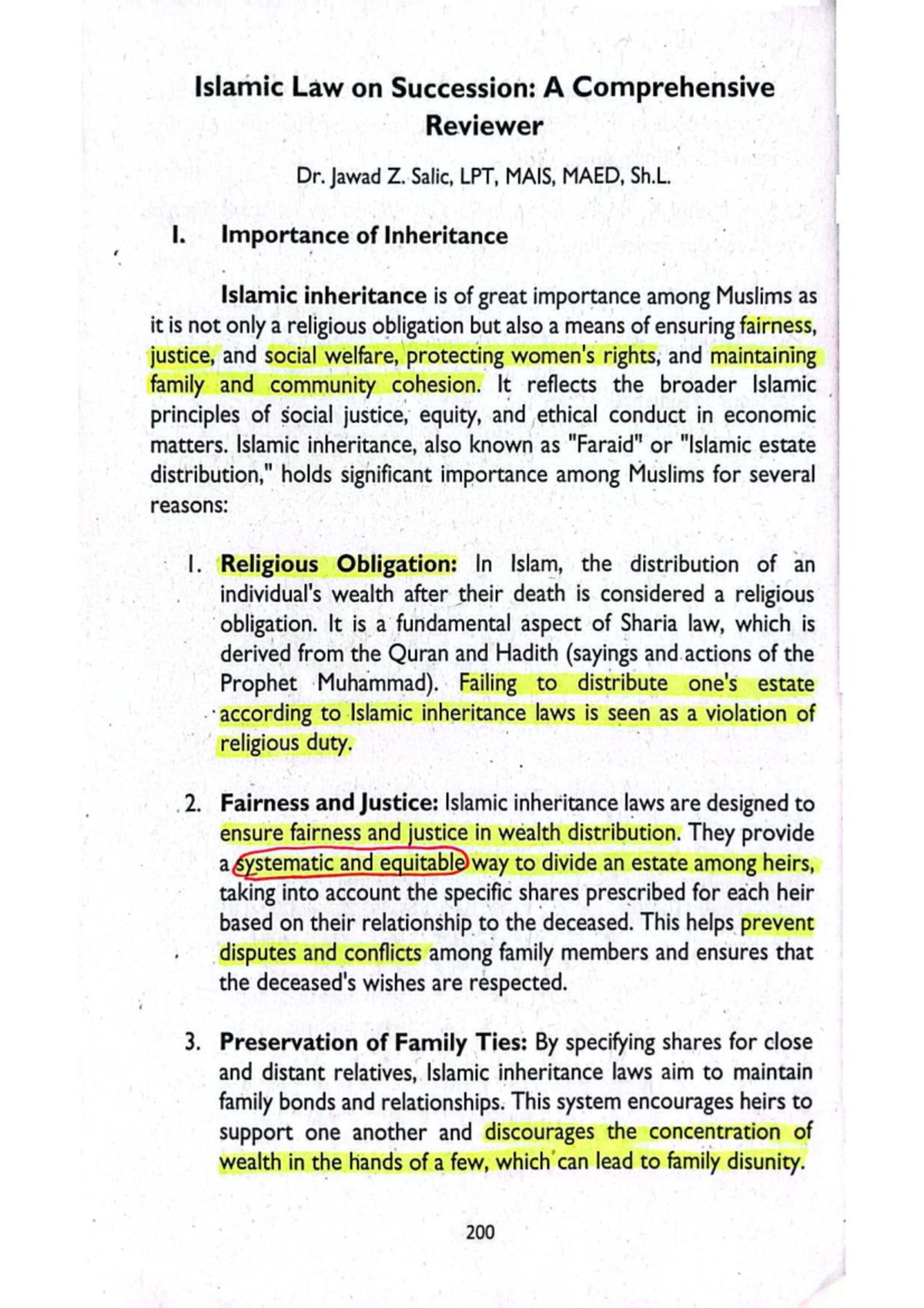 Islamic Law on Succession: Key Concepts and Principles Review - Studocu
