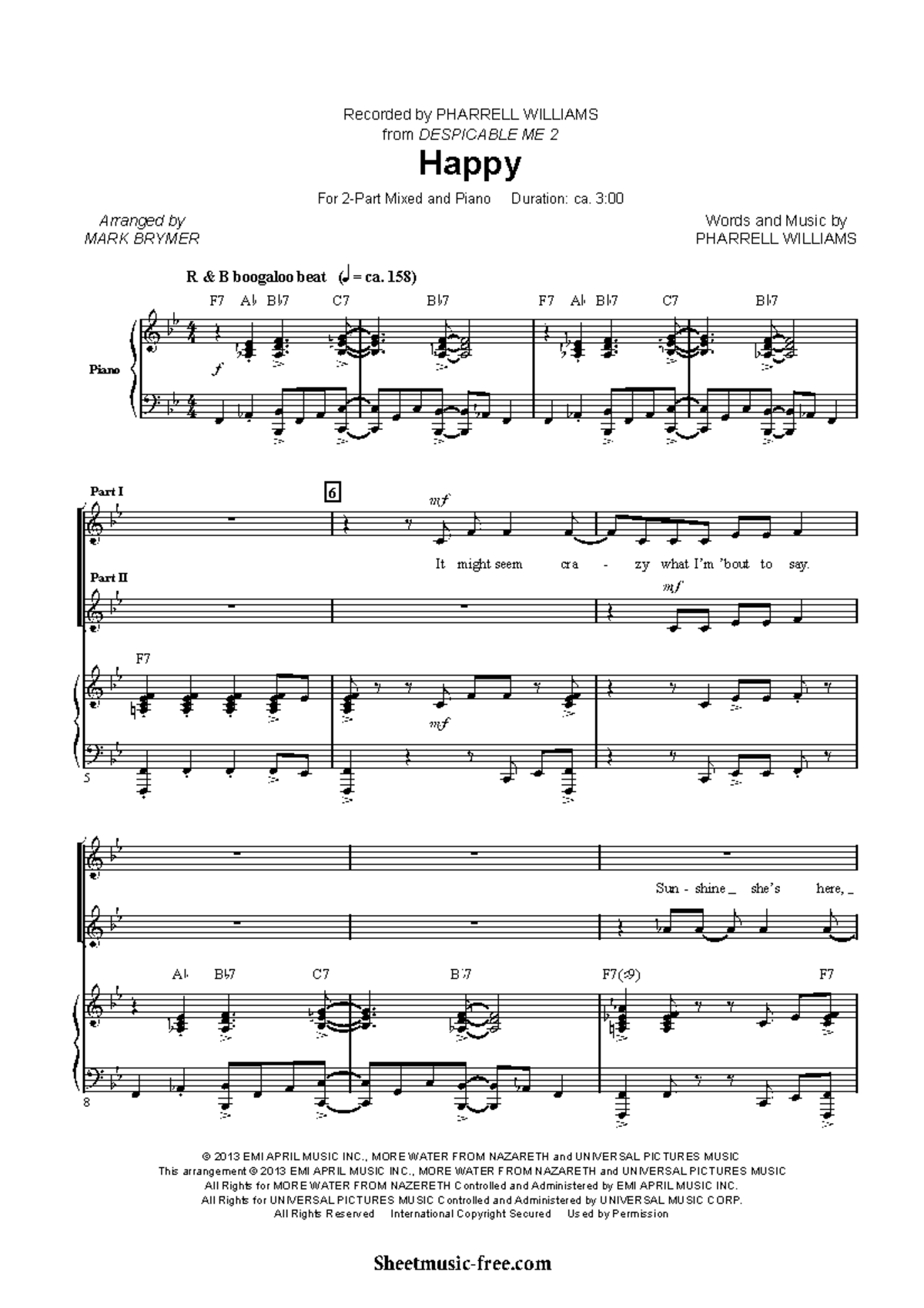 Happy Sheet Music Pharrell Williams (Sheet Music Free - Deprecated API ...