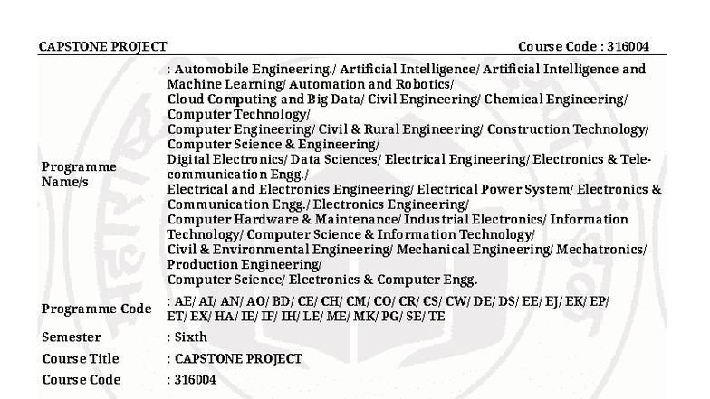 316004 - Capstone Project Guidelines and Assessment Criteria - Studocu
