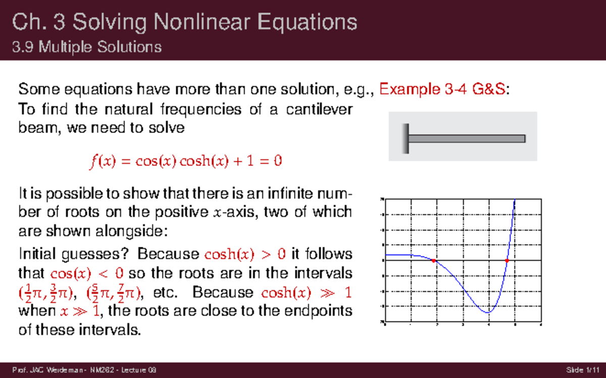 NM262 Lecture 08: Solving Nonlinear Equations and Systems - Studocu