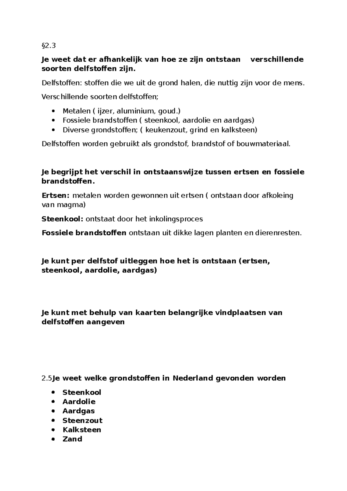 Delfstoffen en Energiebronnen: Ontstaan en Toepassing (Aardrijkskunde ...