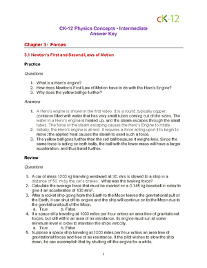 Phys Int CC Ch 9 - Energy - Answers - CK-12 Physics Concepts - Intermediate Answer Key Chapter 9 ...