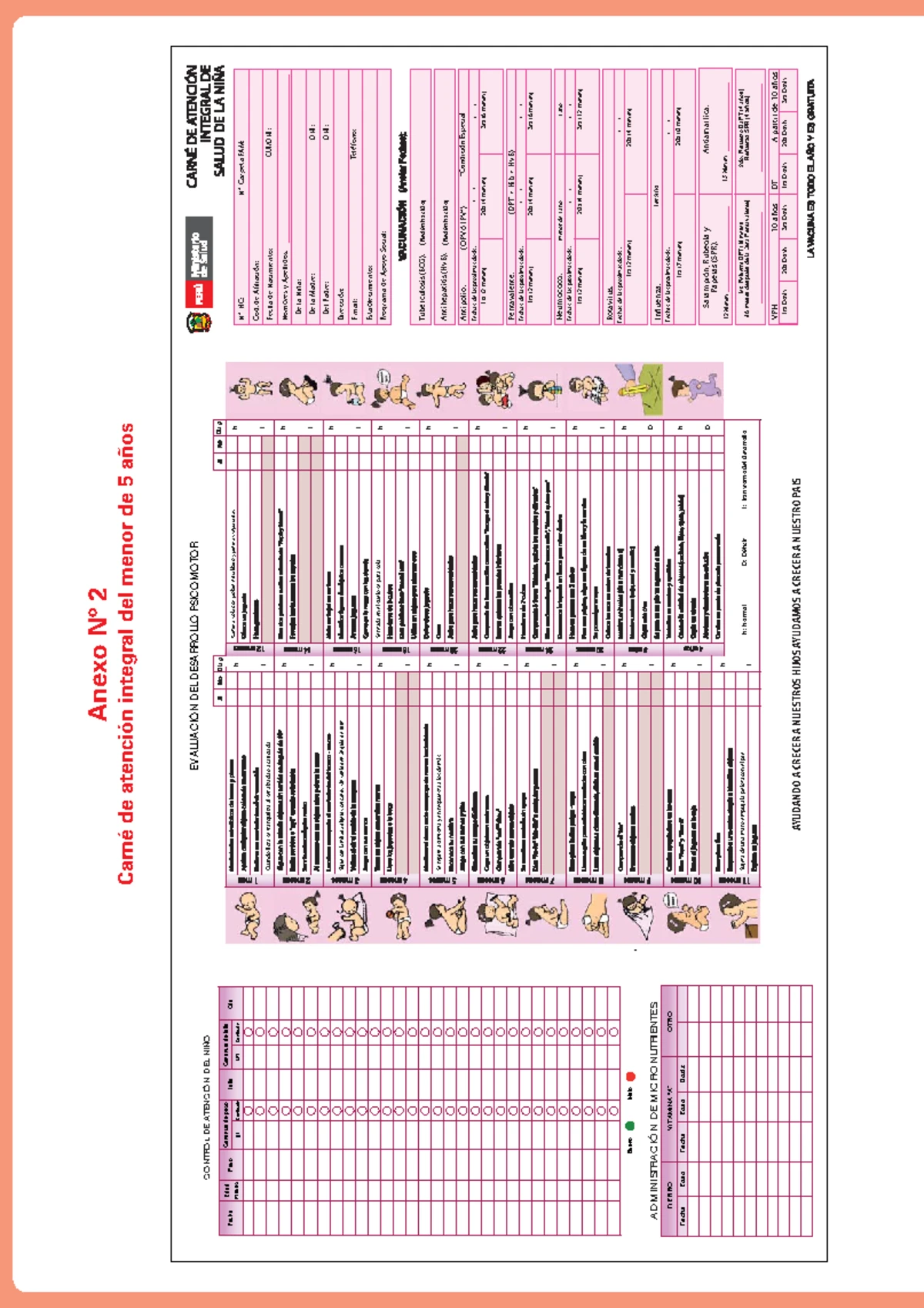 carnet de cred niño niña MINSA - Anexo Nº 2 Carné de atención integral del menor de 5 años ...