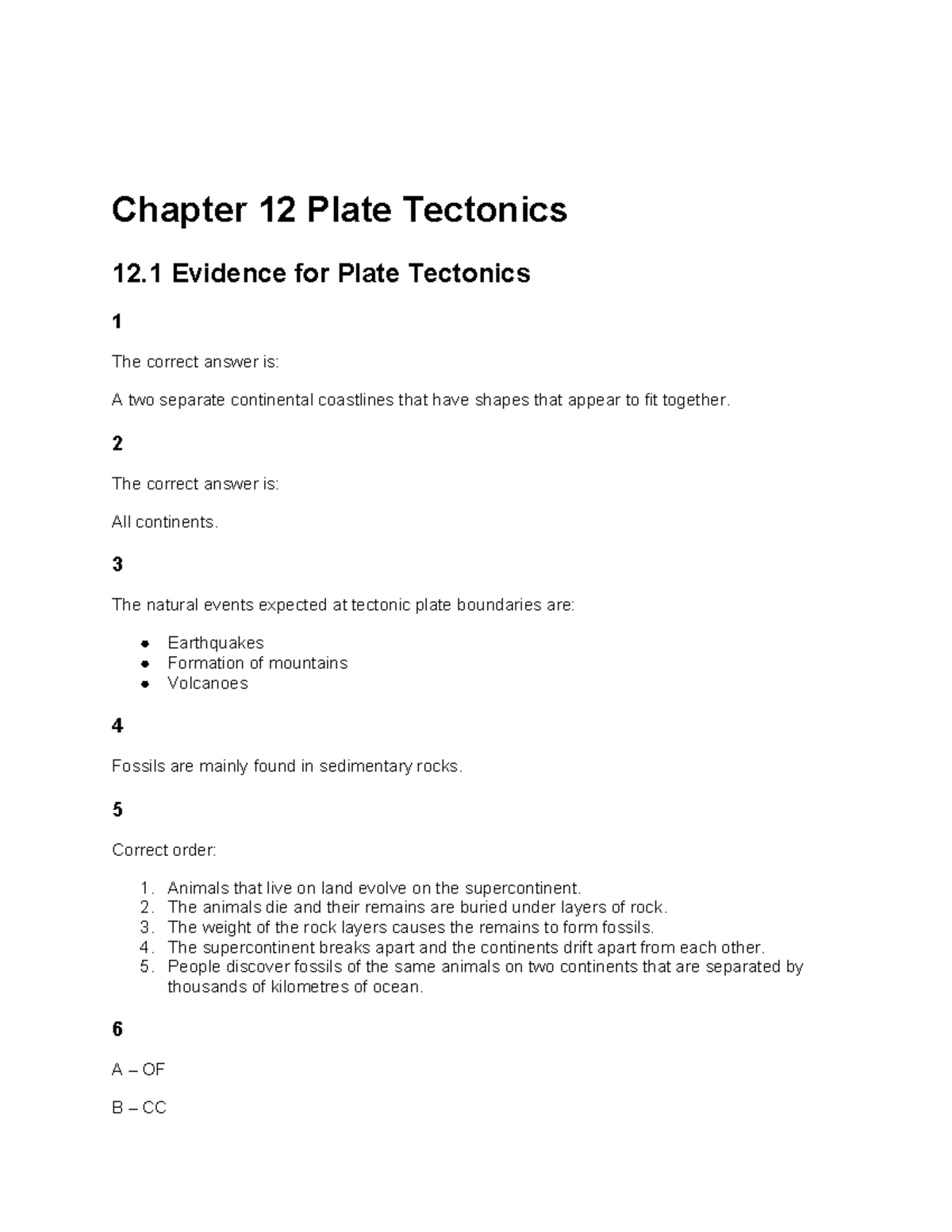 Chapter 12: Plate Tectonics - Evidence and Movement Analysis - Studocu