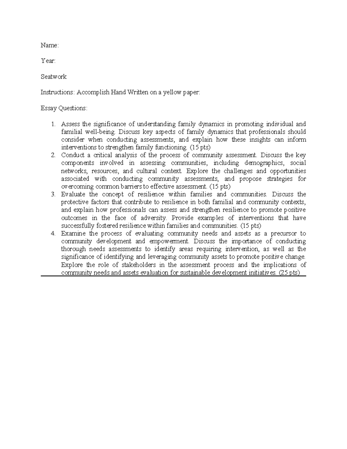 Seatwork June 82024 - Hey - Name: Year: Seatwork Instructions ...