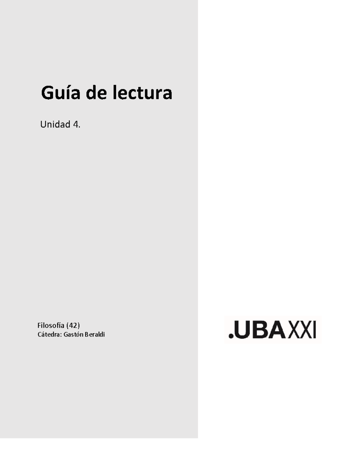Guía de Lectura Unidad 4: Filosofía en Nuestra Lengua (42) - Sesión 13 ...