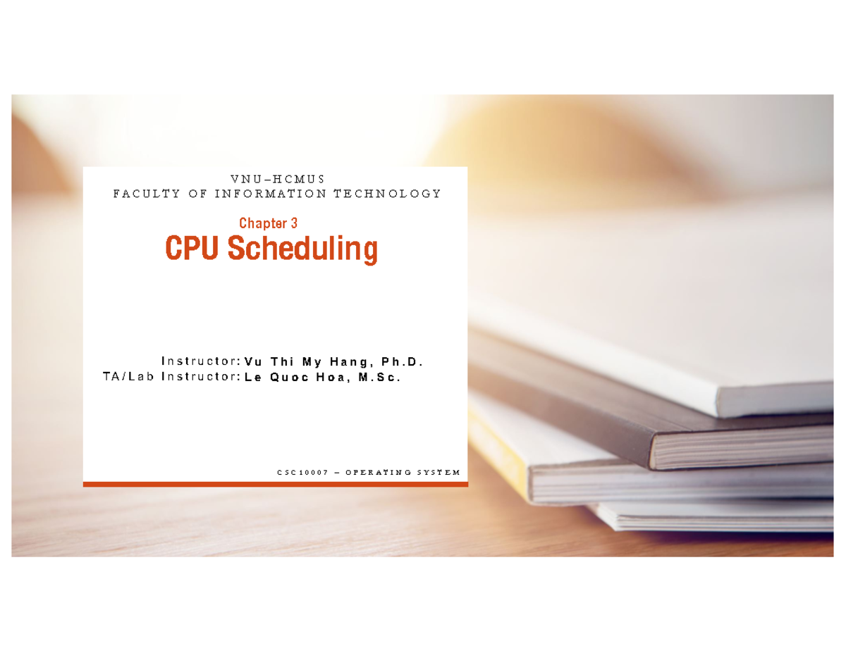 OS C3 CPU Scheduling: Key Concepts and Algorithms - Studocu