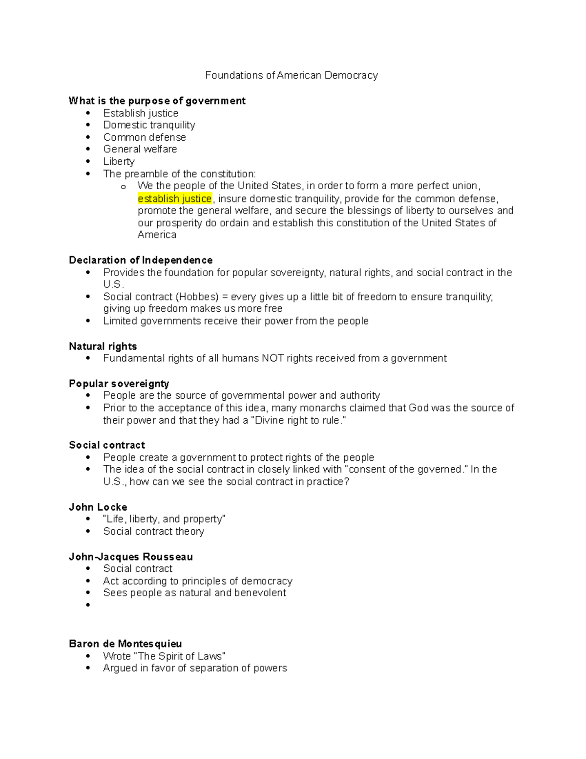 AP government unit 1 notes - Foundations of American Democracy What is ...