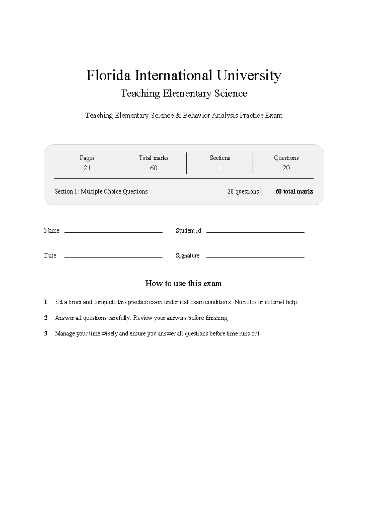 SCE4310 Teaching Elementary Science Practice Exam 2026 - Studocu