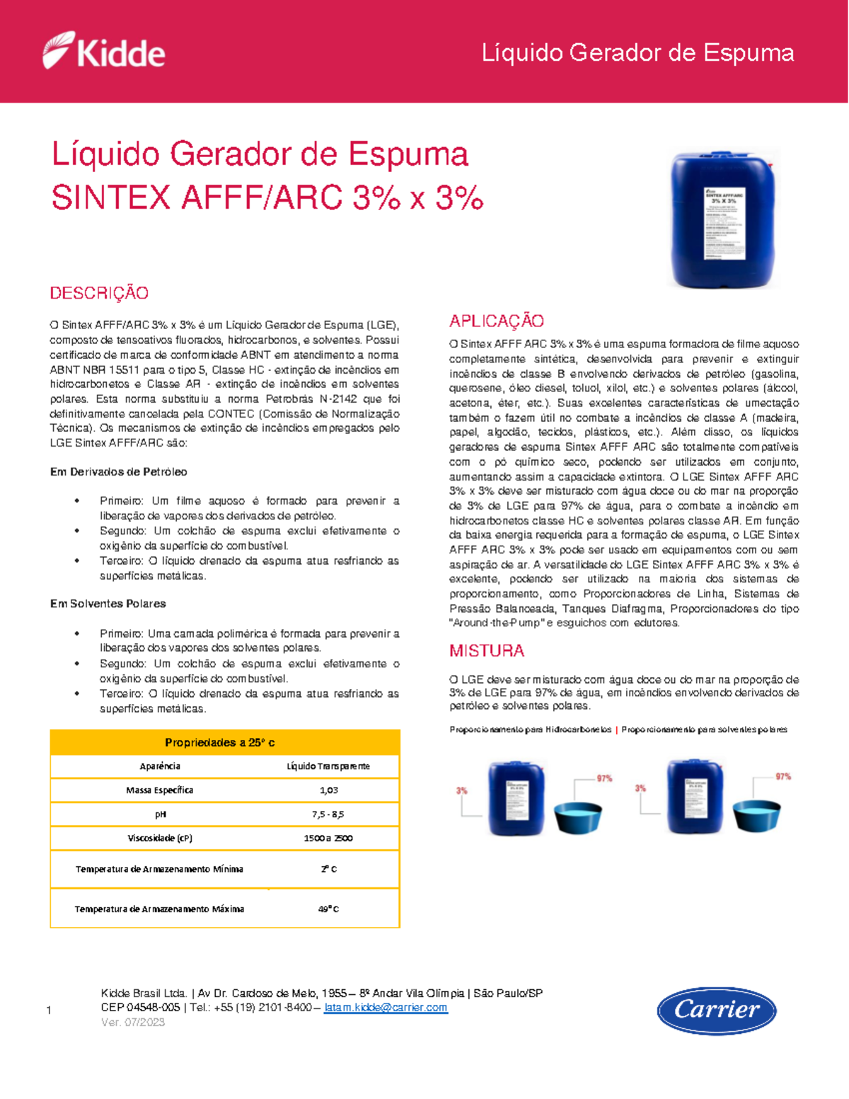 06 SINTEX AFFF/ARC 3% x 3% - Líquido Gerador de Espuma Ver. 07 - Studocu