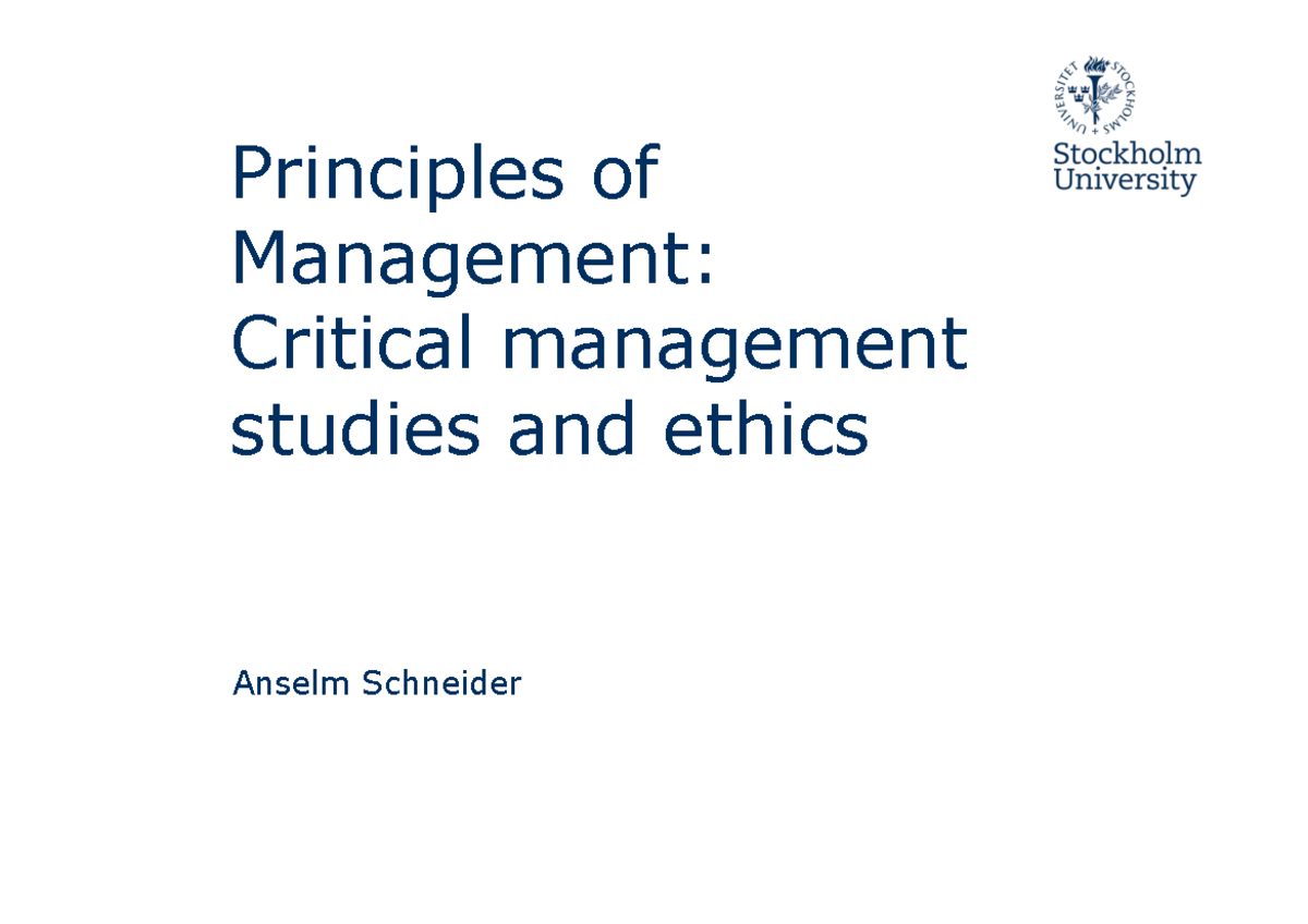 POM 24 Lecture 9 - hjghffgfgh - Principles of Management: Critical ...