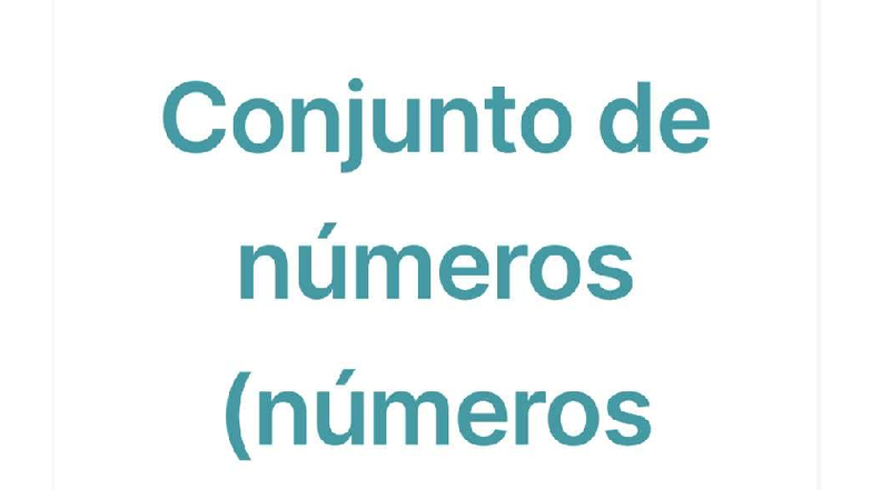 Conjunto de Números: Reales, Enteros, Racionales e Irracionales - Studocu
