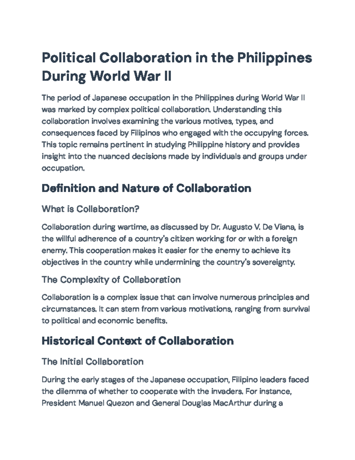 Political Collaboration in the Philippines During WWII: Insights ...