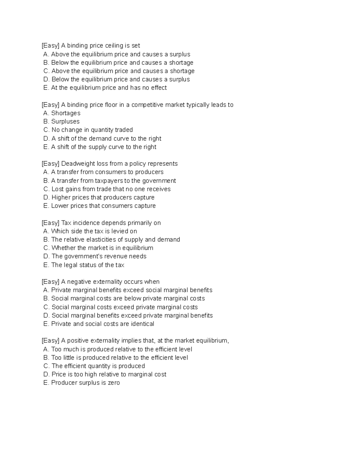 ECON 201 Practice Midterm 2 - Key Concepts & Questions - Studocu