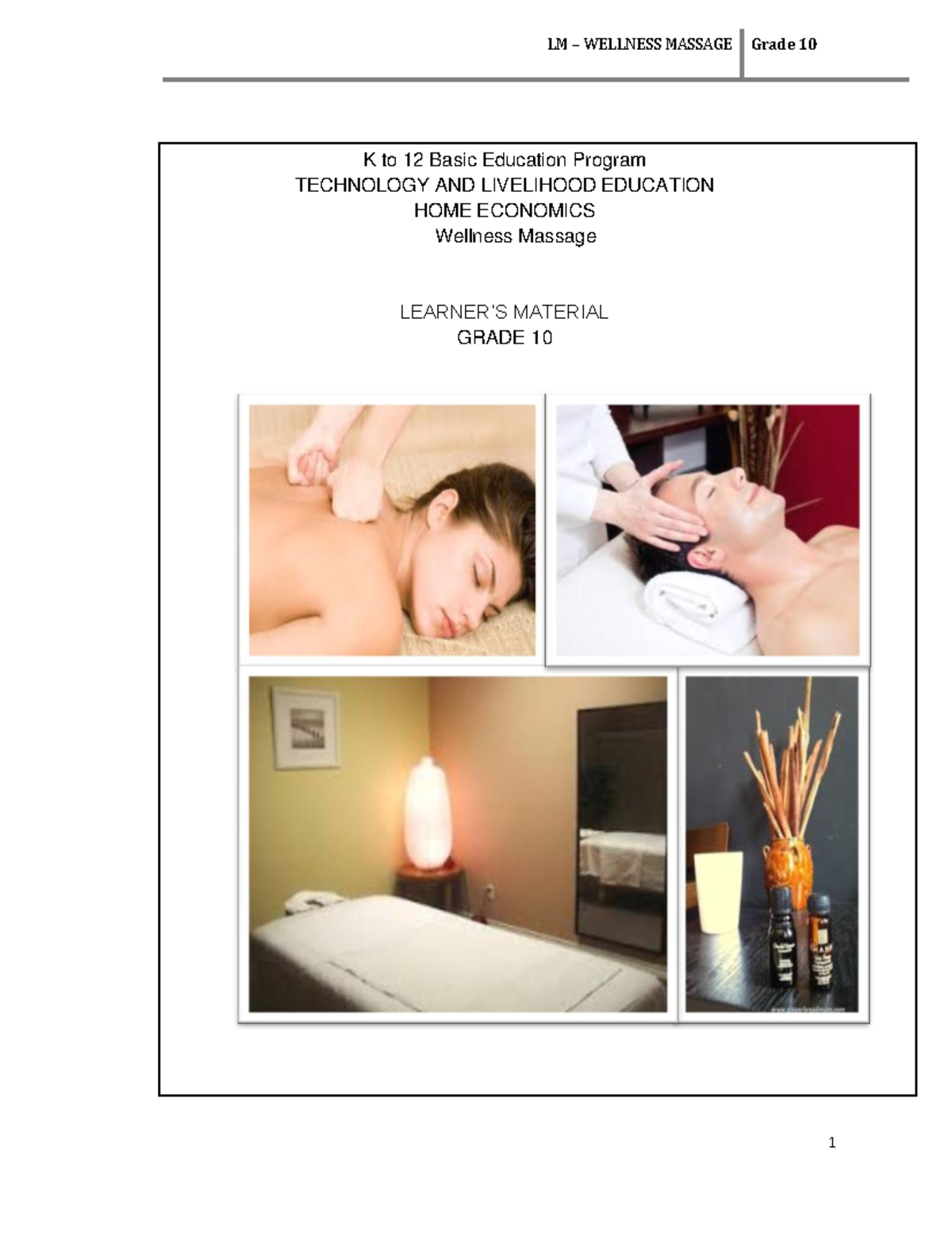 LM Wellness Massage Notes for Grade 10 TLE Students - Studocu