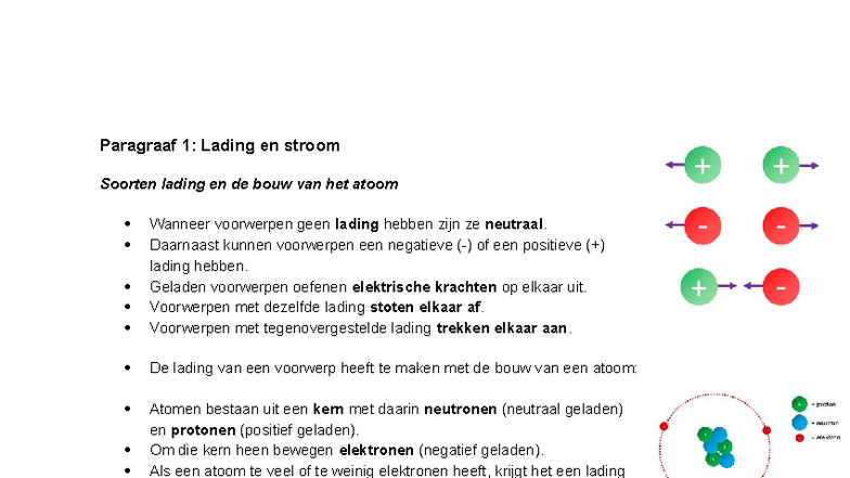 NA H2 en H3 - Natuurkunde Samenvatting: Lading, Stroom en Krachten 4 ...