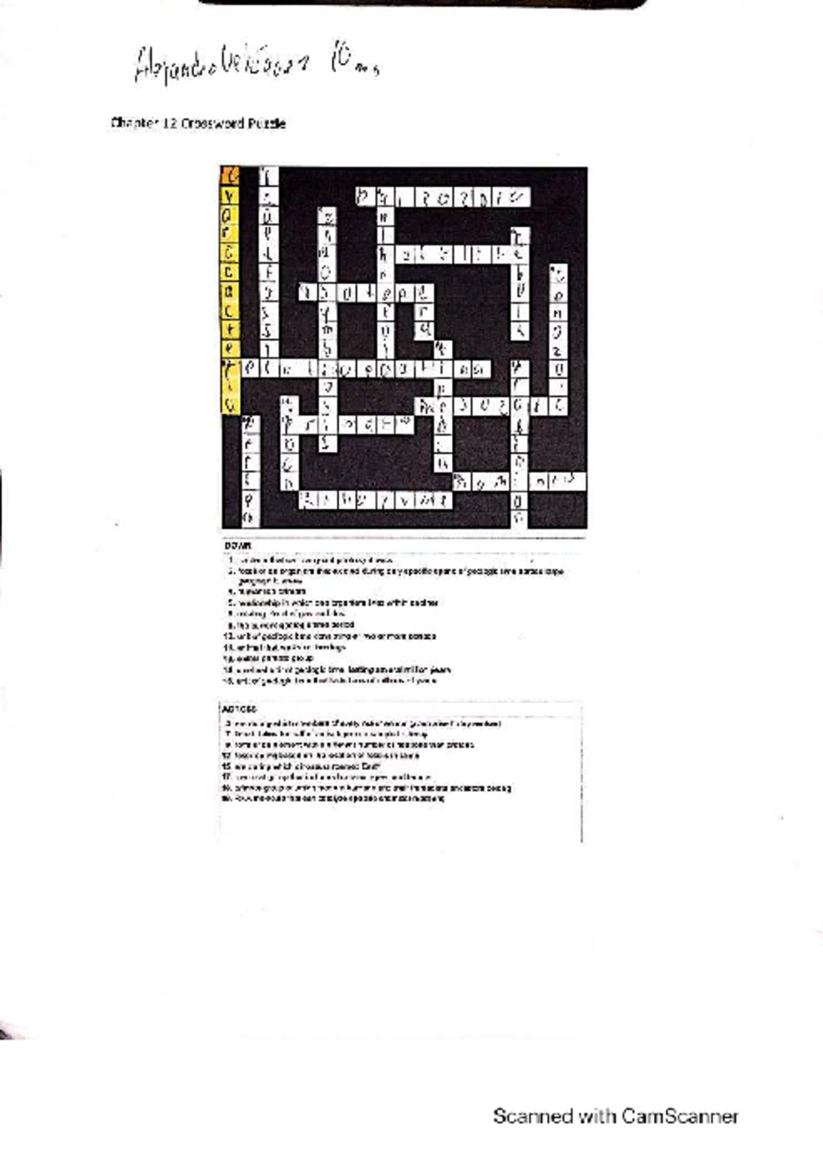 Alejandrobelasquez 10mo Chapter 12 Crossword Puzzle Review - Studocu