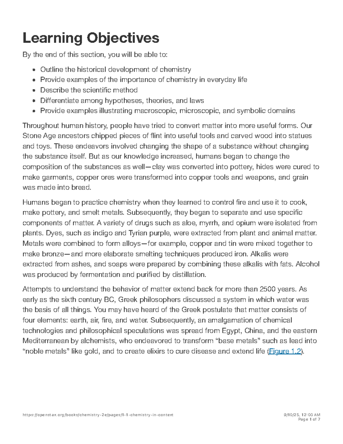 Chemistry 101: Learning Objectives on Scientific Method & Domains - Studocu