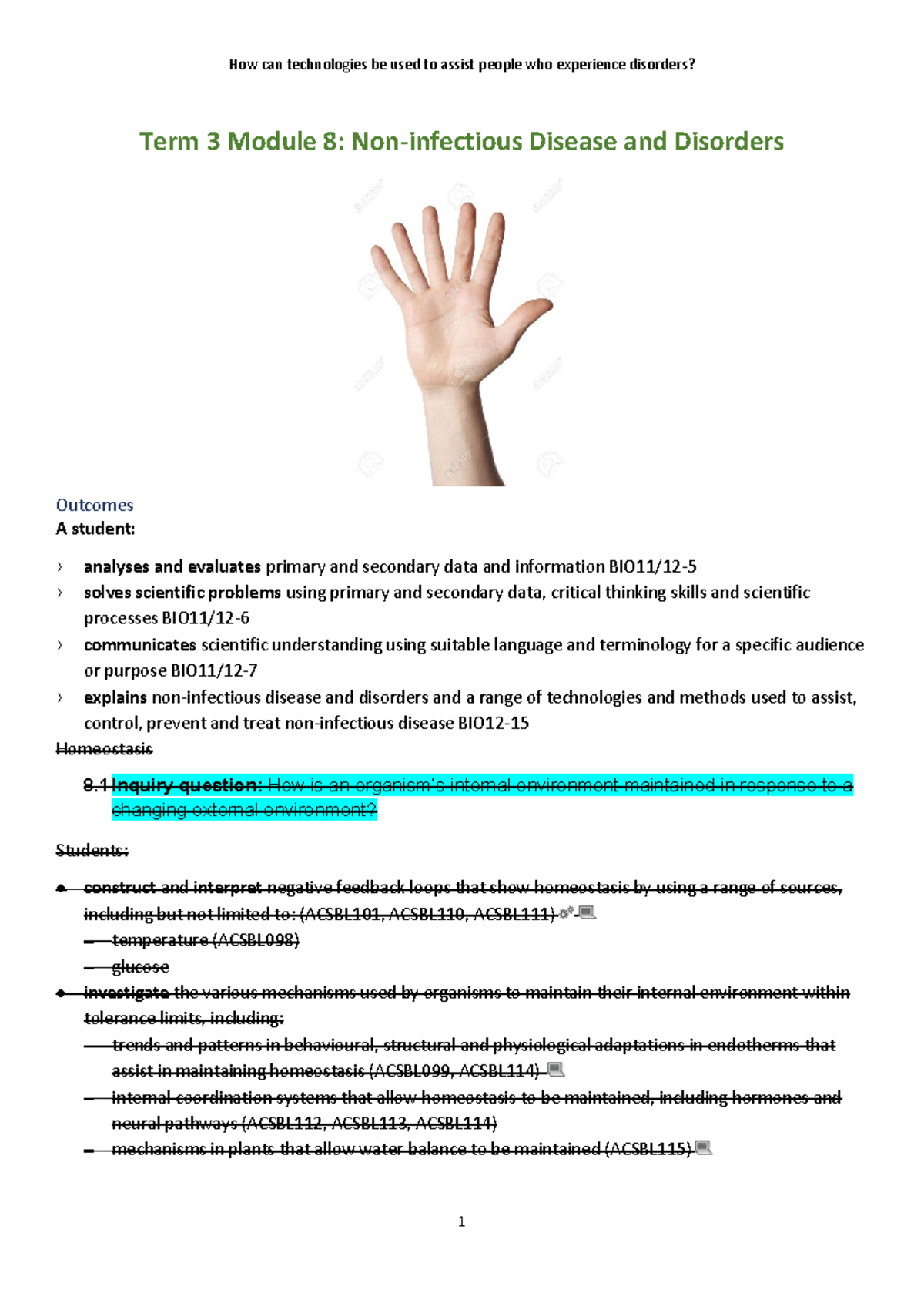 Technologies in Disease Management: Module 8 Noninfectious Diseases ...
