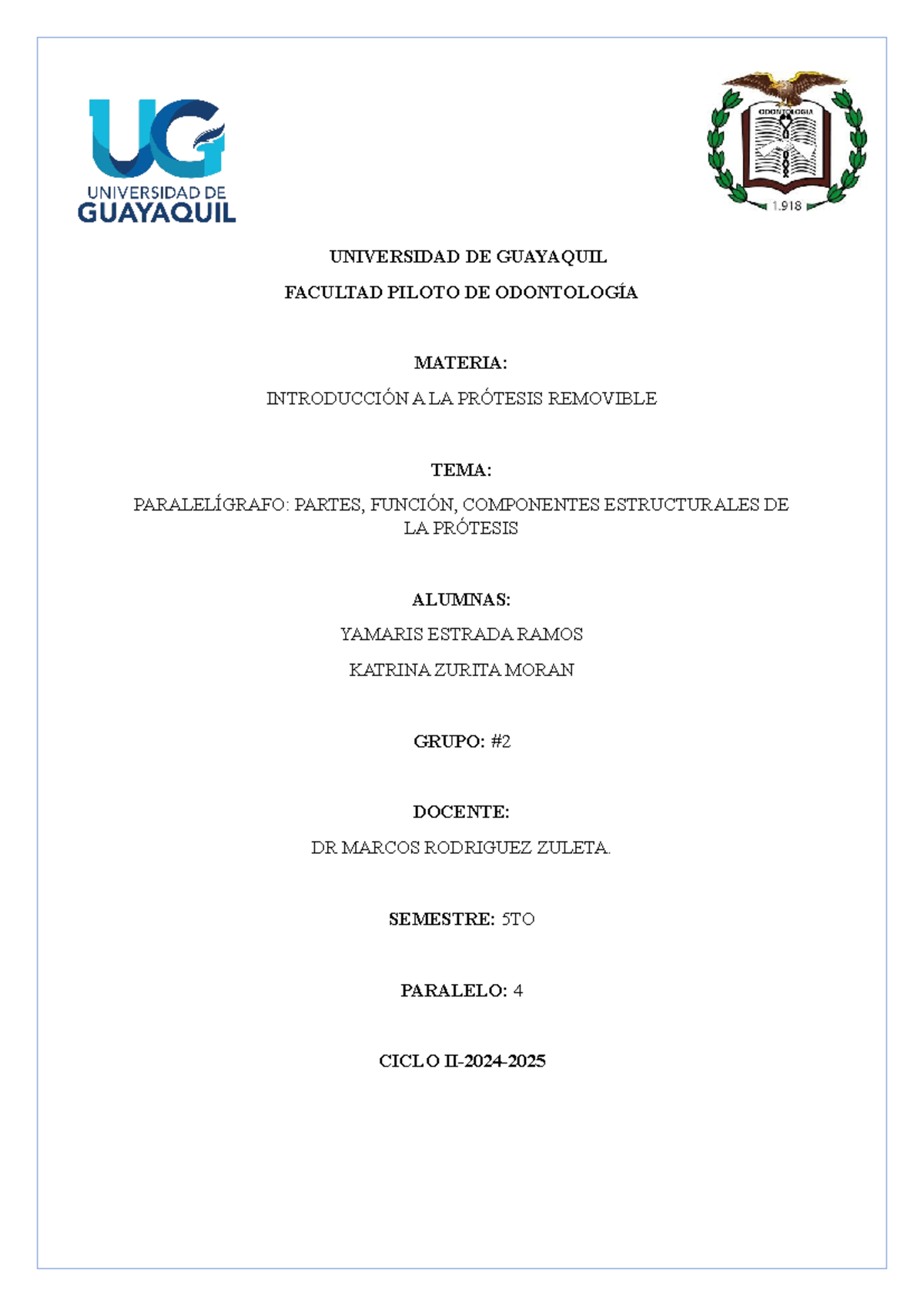 Paralelígrafo en Prótesis Removible: Funciones y Componentes 5TO-4 ...