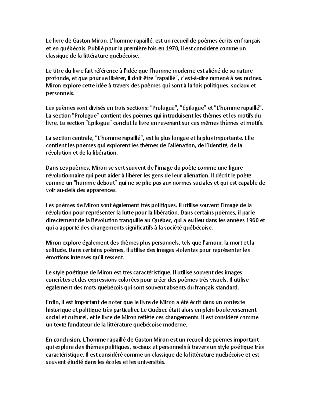 L'homme rapaillé - Résumé détaillé de l'homme rapaillé. - Le livre de ...