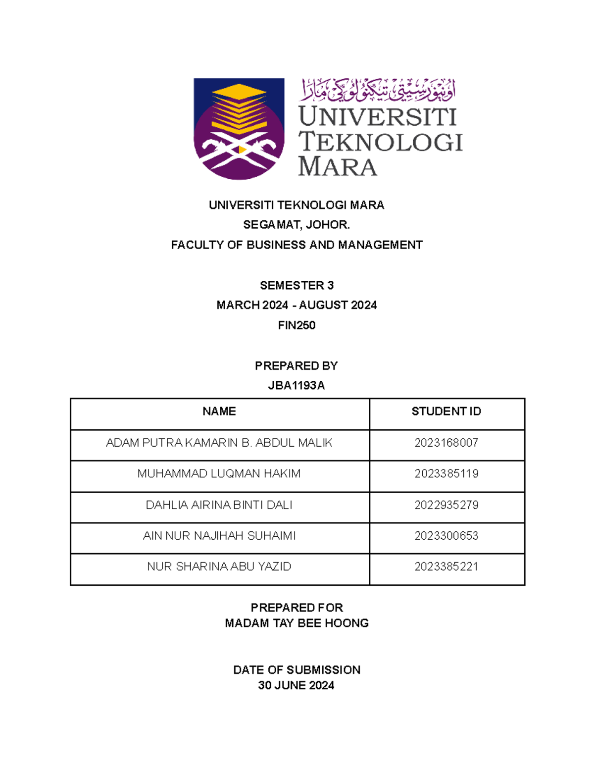 FIN250 Assignment 2: Insights on BNM Monetary Notes and Their Players ...