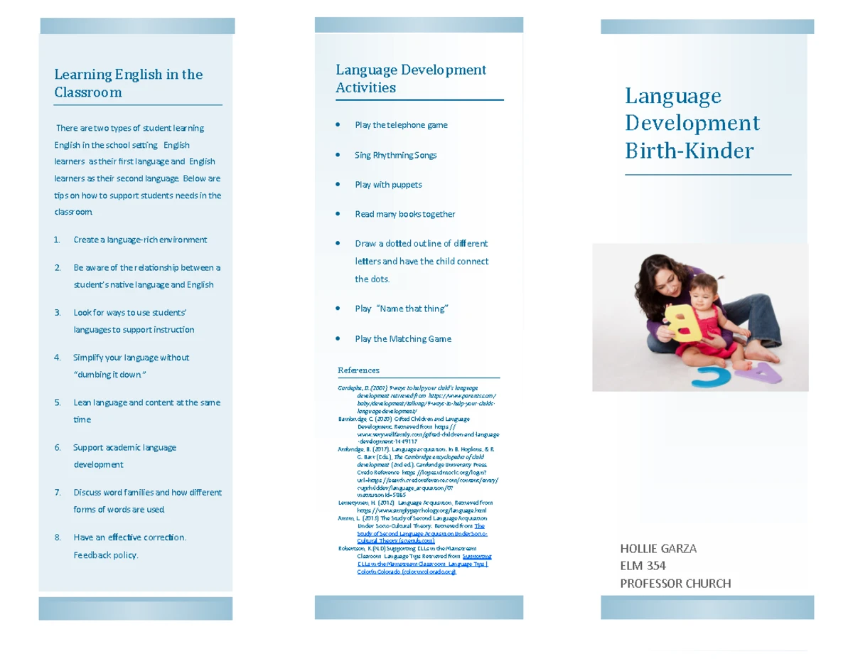 EDU-354 Language Development Strategies for English Learners - Studocu