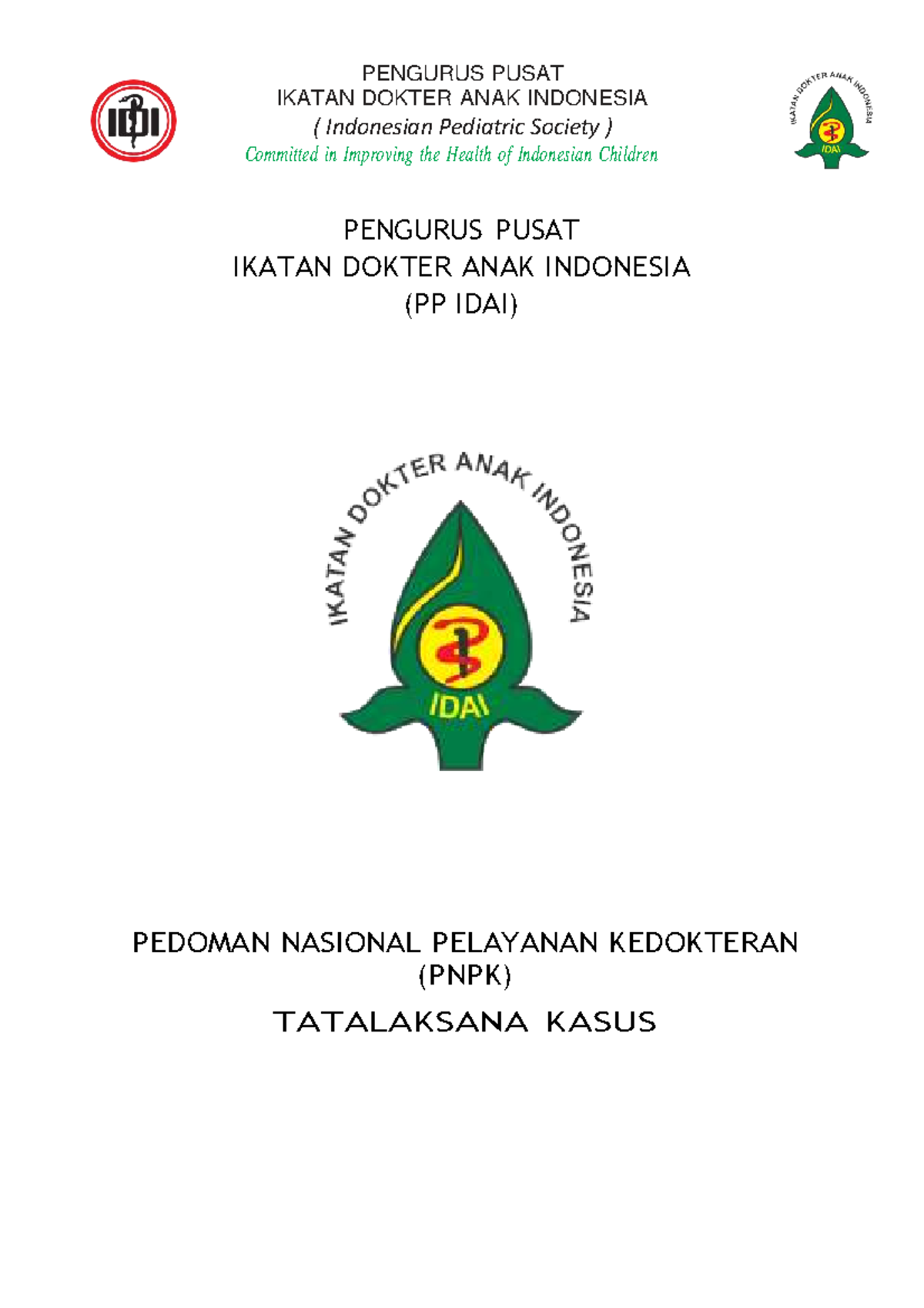 PNPK Tatalaksana Pneumonia pada Anak: Pedoman IDAI 2025 - Studocu
