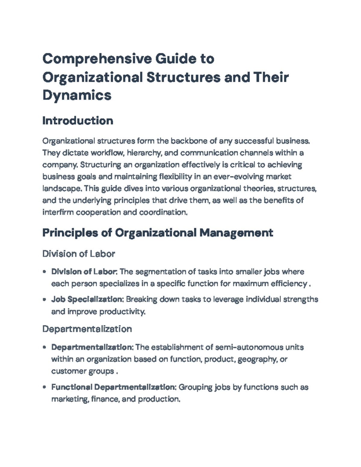 Comprehensive Guide to Organizational Structures and Management ...