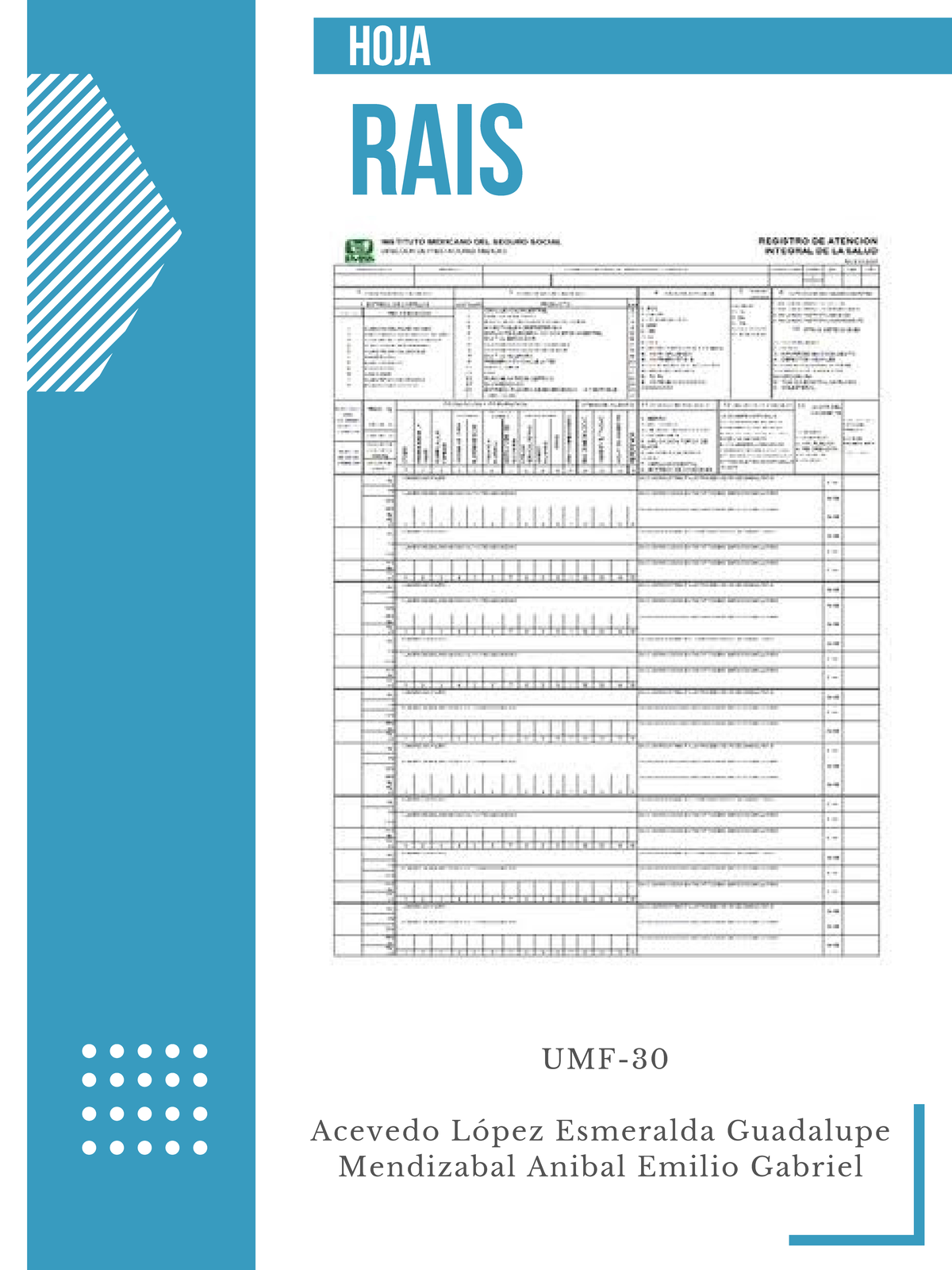 Hoja rais - hoja rais - RAIS UMF- Acevedo López Esmeralda Guadalupe ...