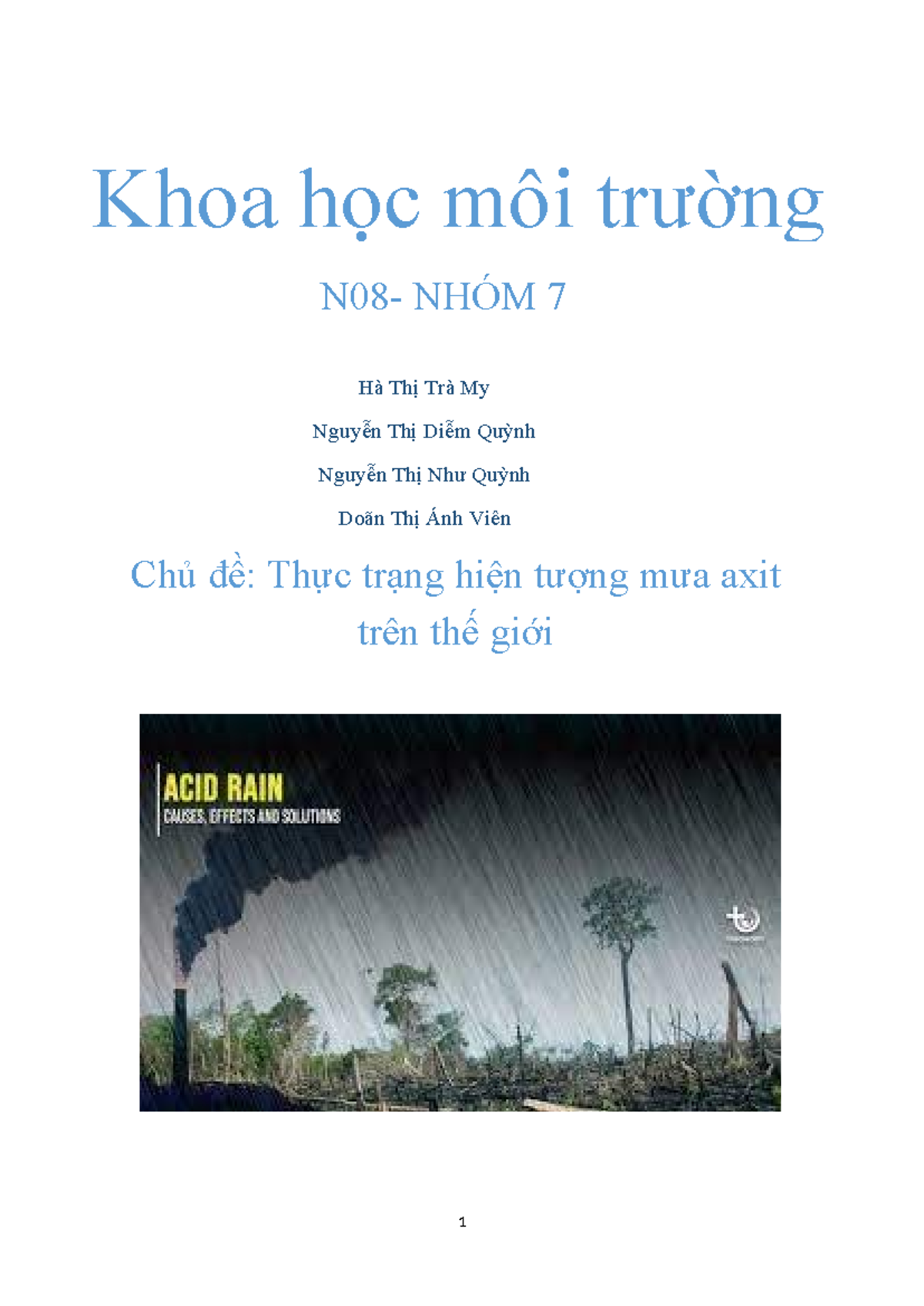 Thực trạng và Tác động của Mưa Axit trên Thế Giới - Khoa Học Môi Trường ...