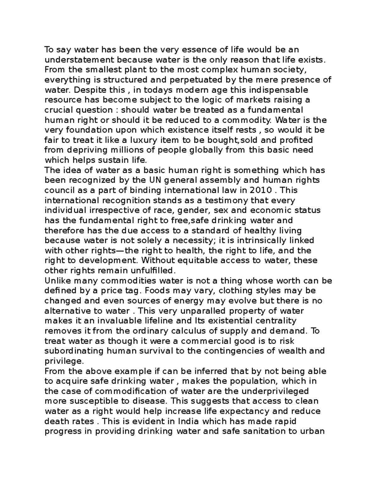 Water as a Fundamental Human Right: A Global Perspective on Access ...