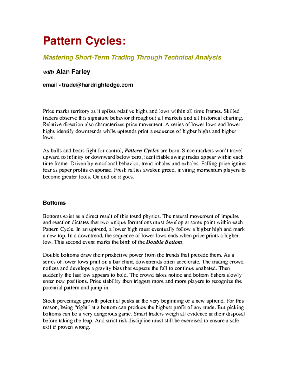 (TRA 101) Mastering Short-Term Trading: Pattern Cycles & Technical ...