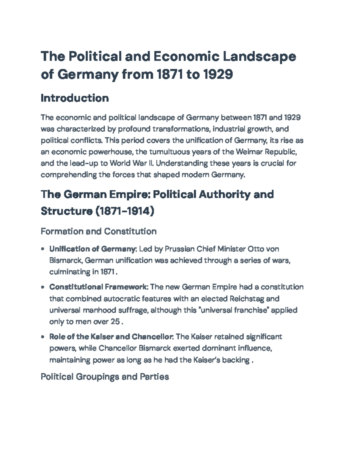 AQA A Level History: The Quest for Political Stability in Germany 1871 ...