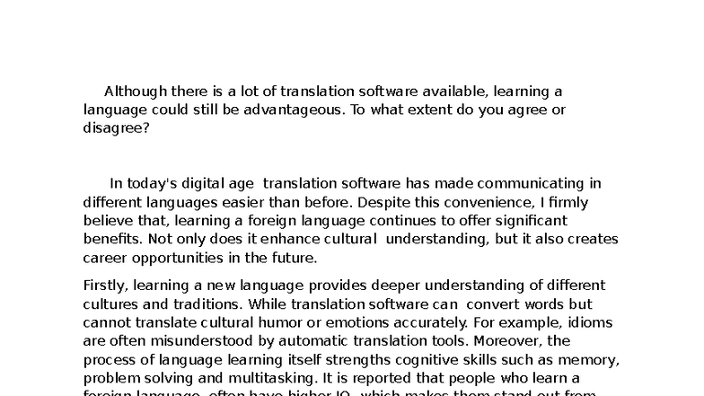 Task 2 Essay: The Importance of Learning Languages in the Digital Age ...