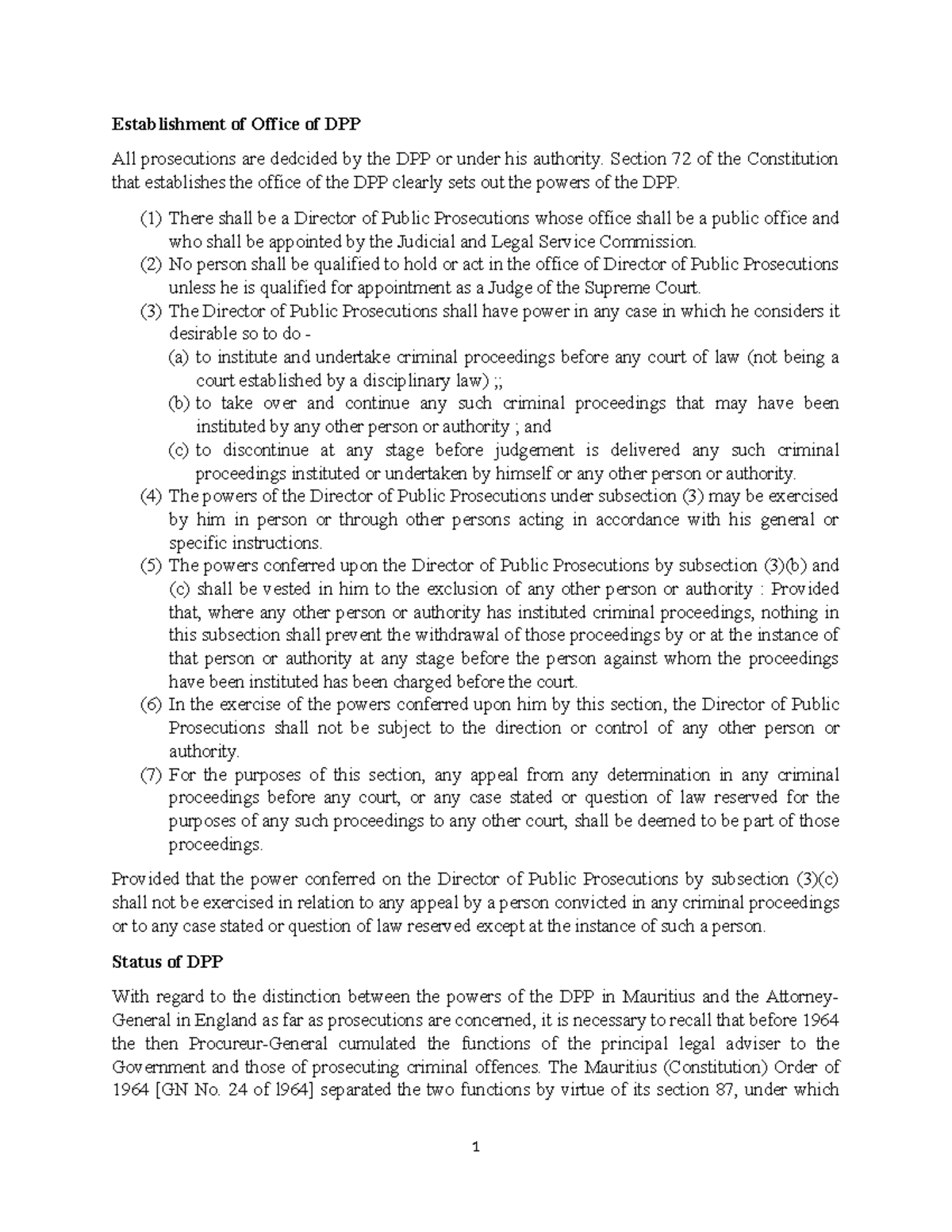 Powers and Responsibilities of the DPP in Mauritius: A Legal Overview ...