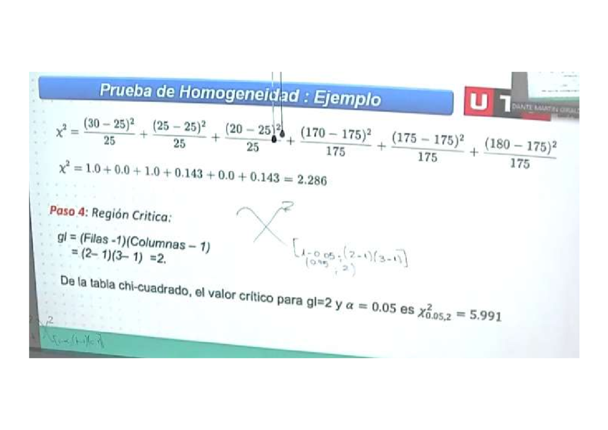 Prueba de Homogeneidad y de Independencia: Ejemplos U1 DANTE MARTIN ...