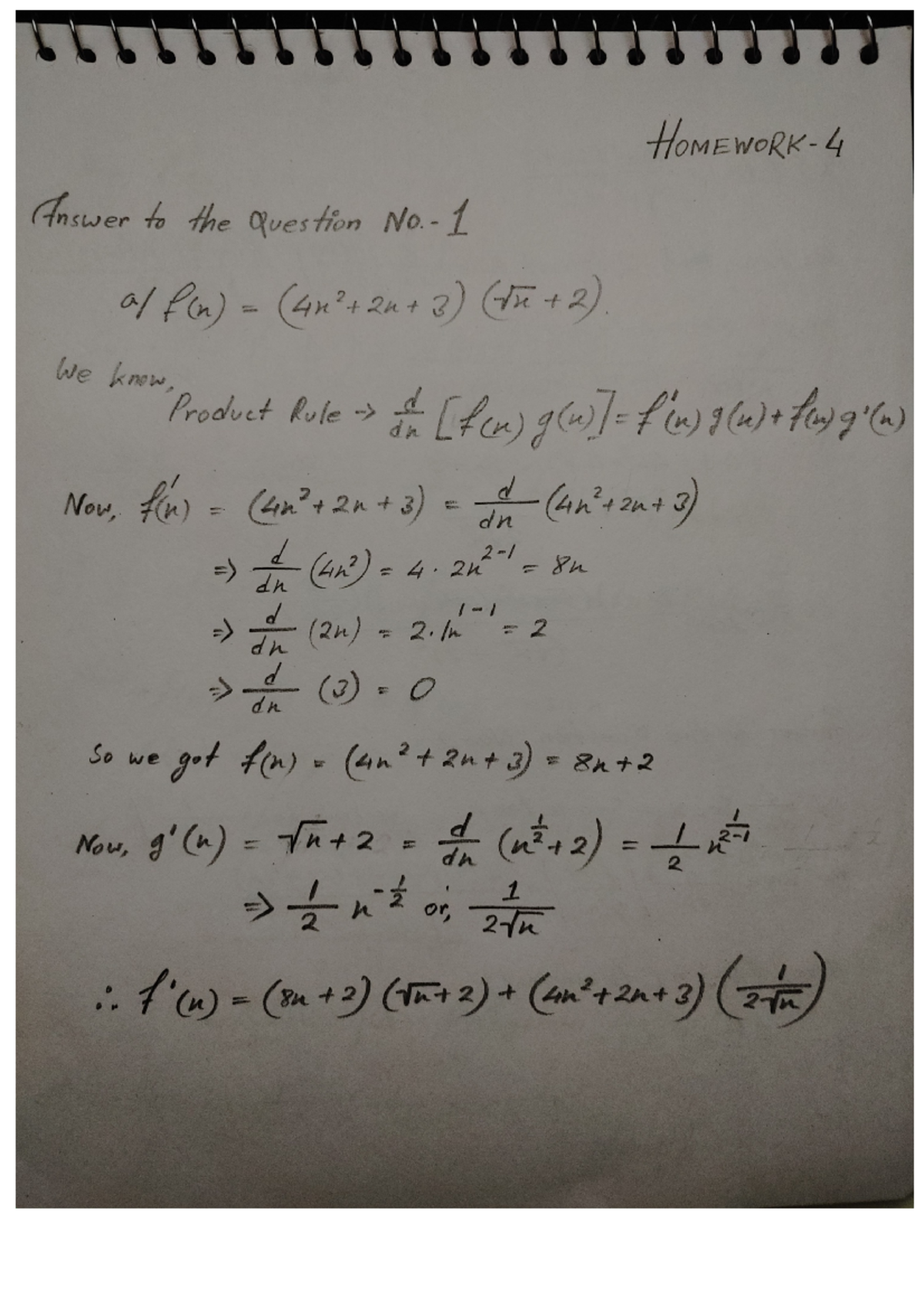 Calculus Homework: Product & Chain Rules Explained (MATH 101) - Studocu