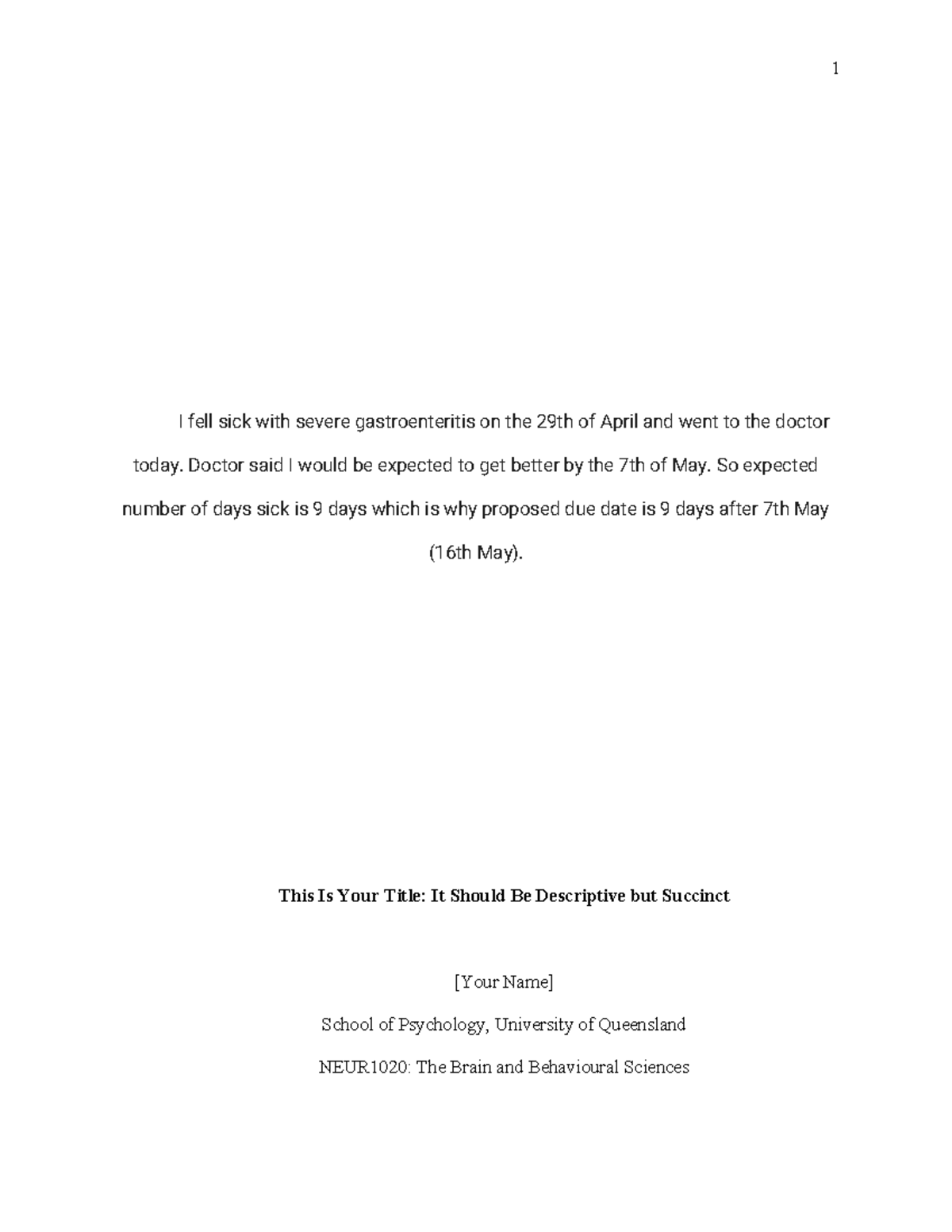 NEUR1020 Essay Template - APA 7th Edition Guidelines - Studocu