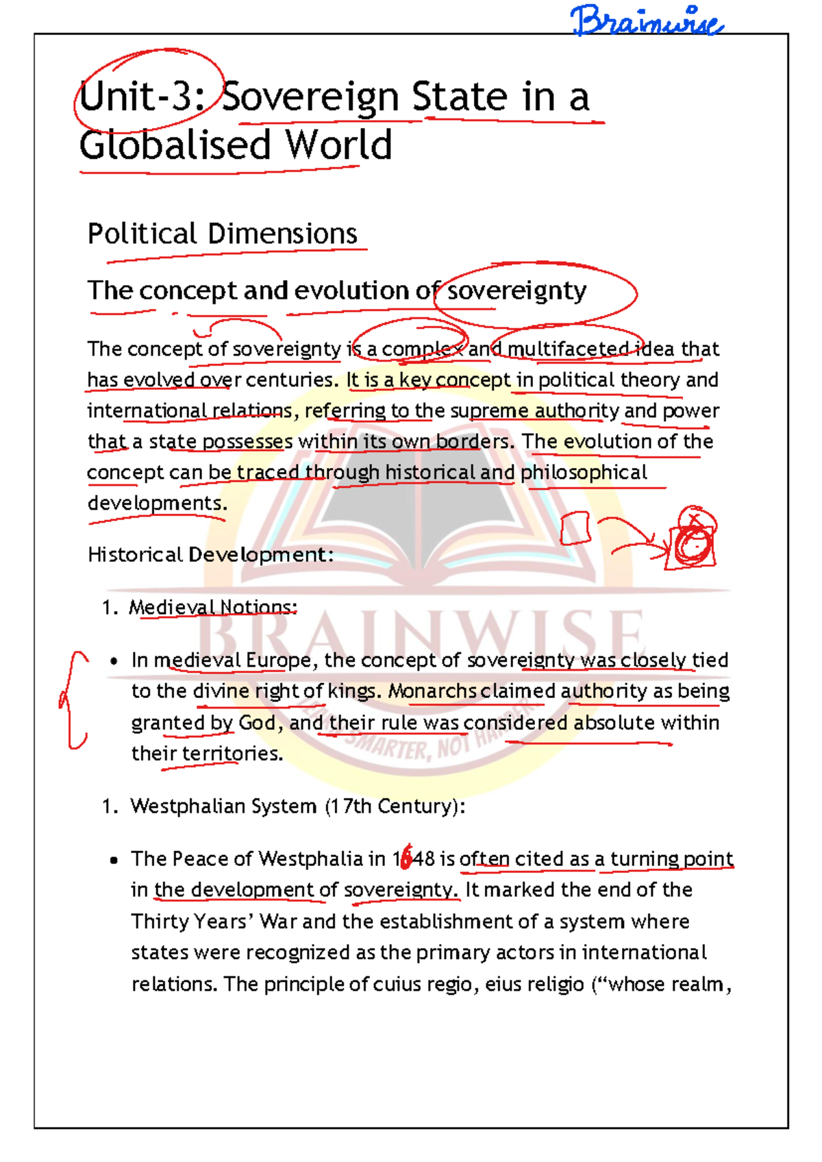 Unit-3: Sovereignty in a Globalized World - Political Dimensions and ...