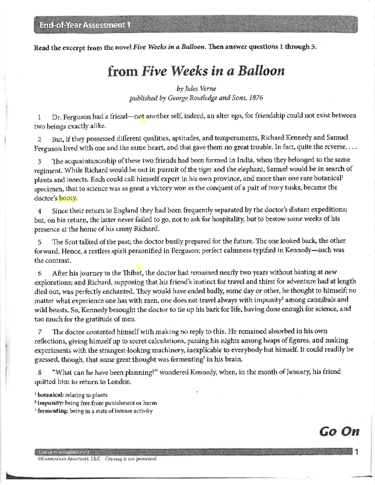 LEAP Assessment 1: Analyzing Friendship in Five Weeks in a Balloon ...